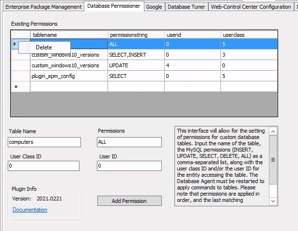 Database Permissioner Install - Automation Theory